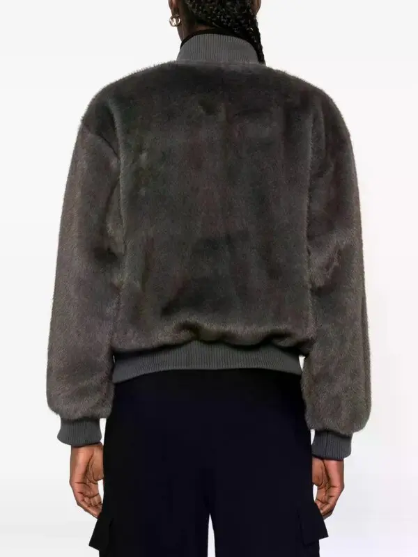 P.a.r.o.s.h Faux Fur Bomber Jacket - Blue
