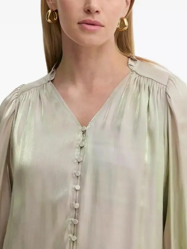 BRUUNS BAZAAR V-neck Mini Dress With Button Placket