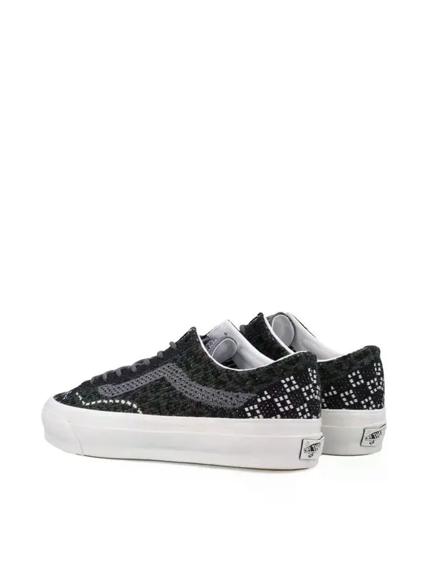 VANS Premium Old Skool Patterned-knit Low-top Sneakers - Black