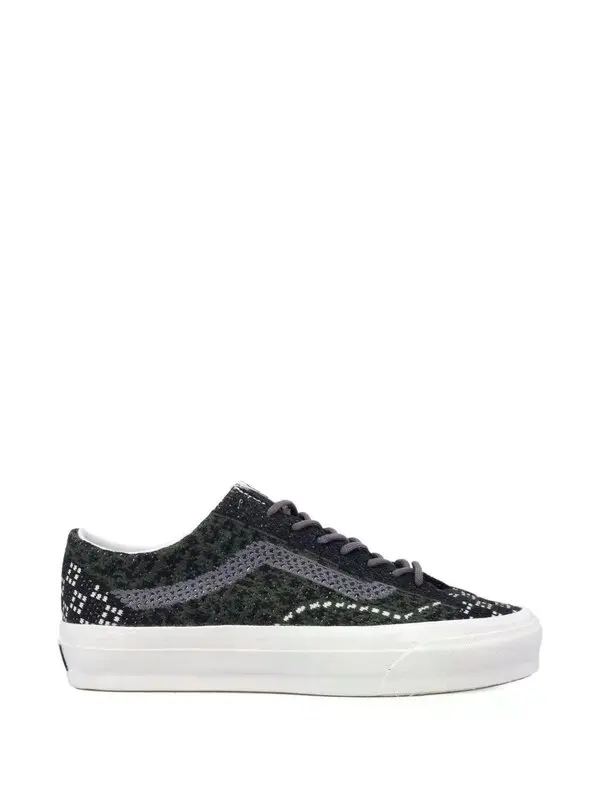 VANS Premium Old Skool Patterned-knit Low-top Sneakers - Black
