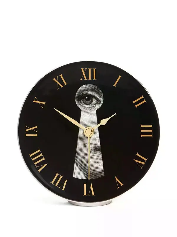 FORNASETTI Graphic Eye-motif Clock - Black