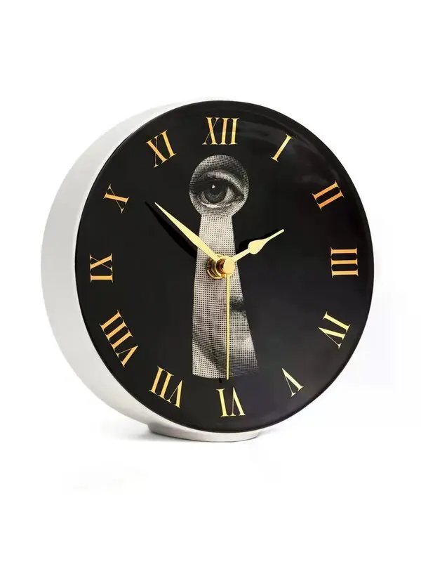 FORNASETTI Graphic Eye-motif Clock - Black