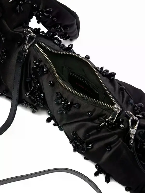 Simone Rocha Hare Embellished Satin Crossbody Bag - Black