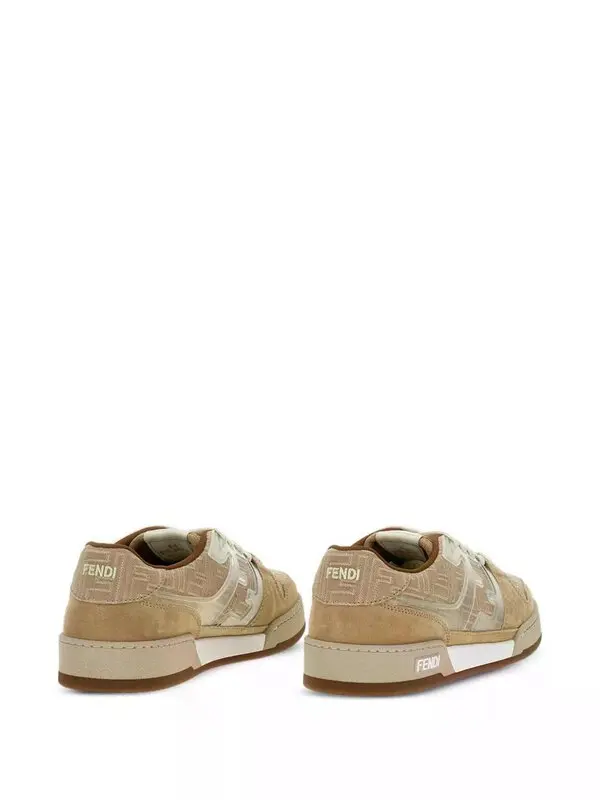 Fendi Match Jacquard Lace-up Sneakers - Neutrals