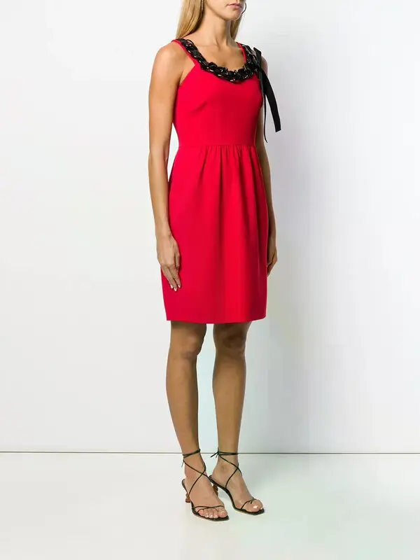 Moschino Chain-embellished Crepe Dress - Red