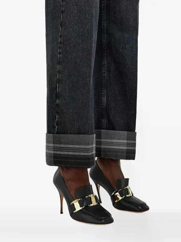 FERRAGAMO Straight-leg Jeans With Tartan Cuffs