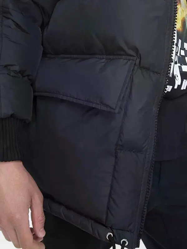 Iceberg Logo Embroidered Hooded Padded Jacket