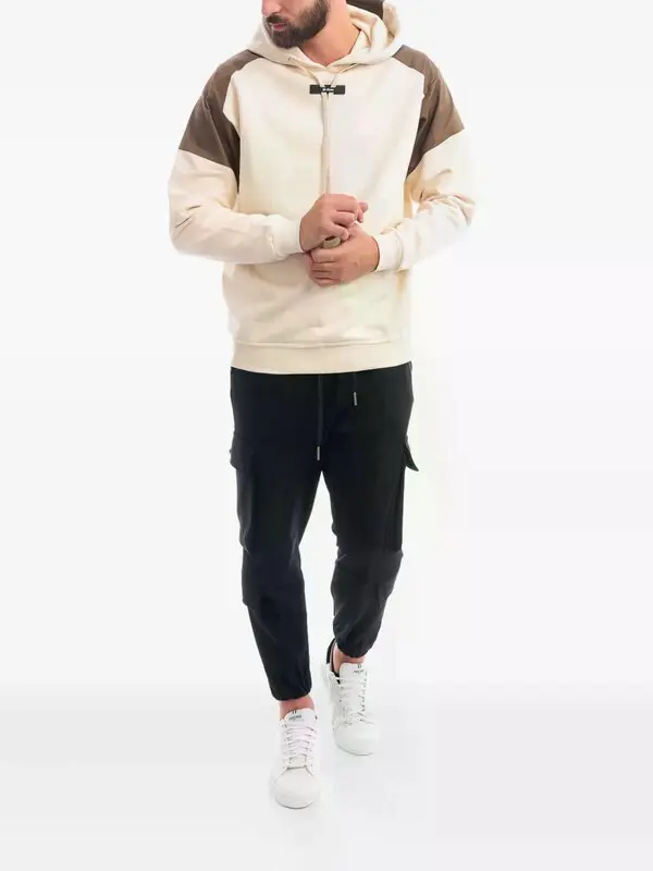 YES LONDON Panelled Hooded Hoodie With Drawstring