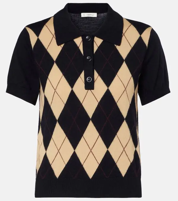 FRAME Argyle Wool Polo Shirt