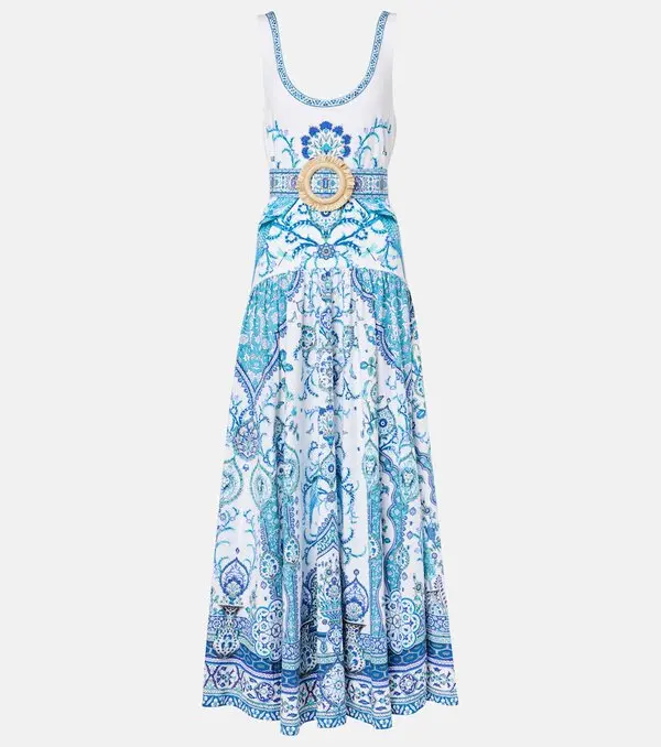 Camilla Isnik Lullaby Cotton Jersey Maxi Dress - Blue