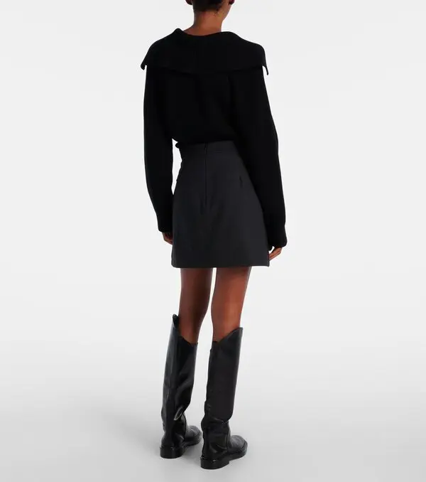 Plan C Sequined Wool-blend Miniskirt