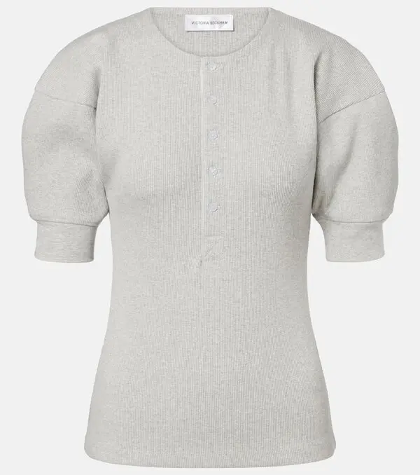 Victoria Beckham Cotton-blend Henley Shirt