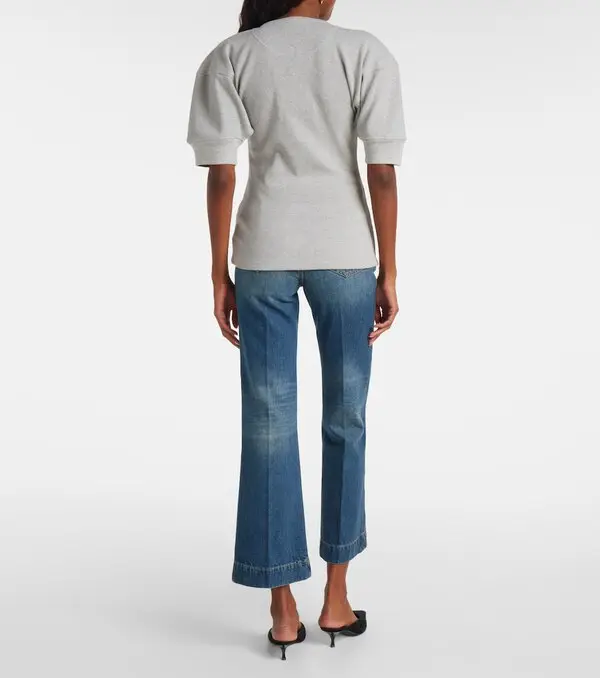Victoria Beckham Cotton-blend Henley Shirt