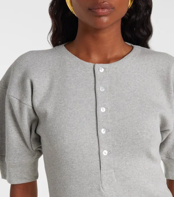 Victoria Beckham Cotton-blend Henley Shirt
