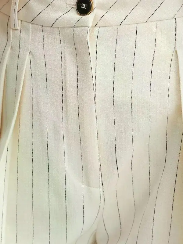 SIMONA CORSELLINI Tailored Pinstriped Pleated Shorts