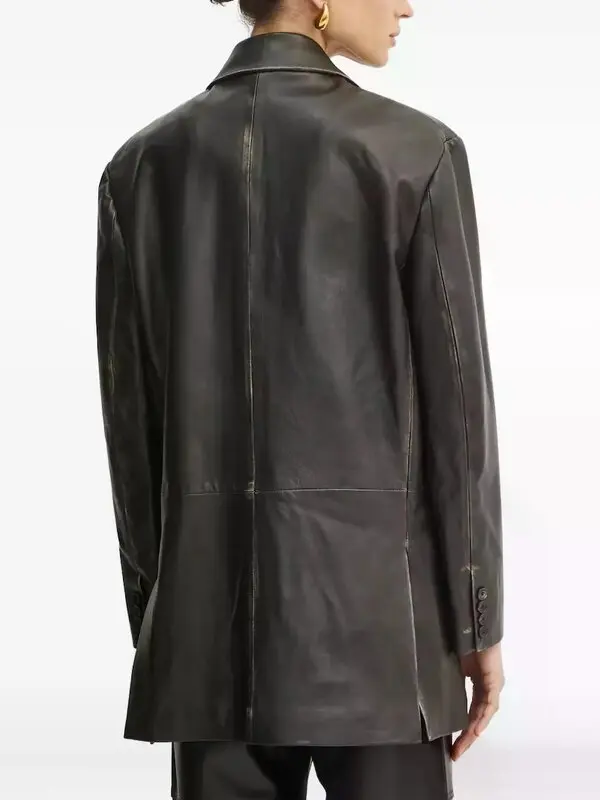 Liviana Conti Leather Single-breasted Blazer
