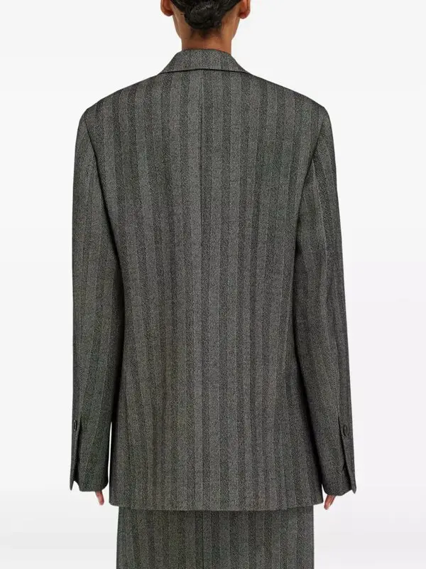 FERRAGAMO Chevron Pattern Double-breasted Coat