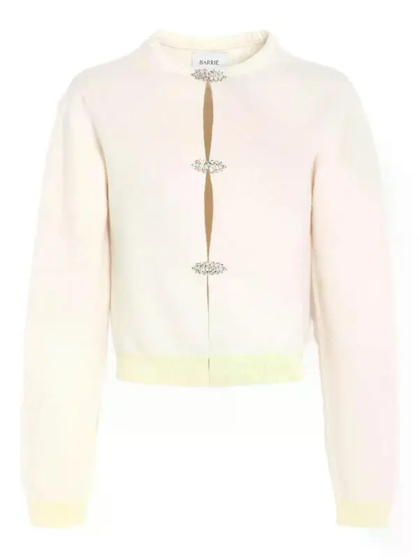 BARRIE Jewel-detail Cashmere Cardigan - Neutrals