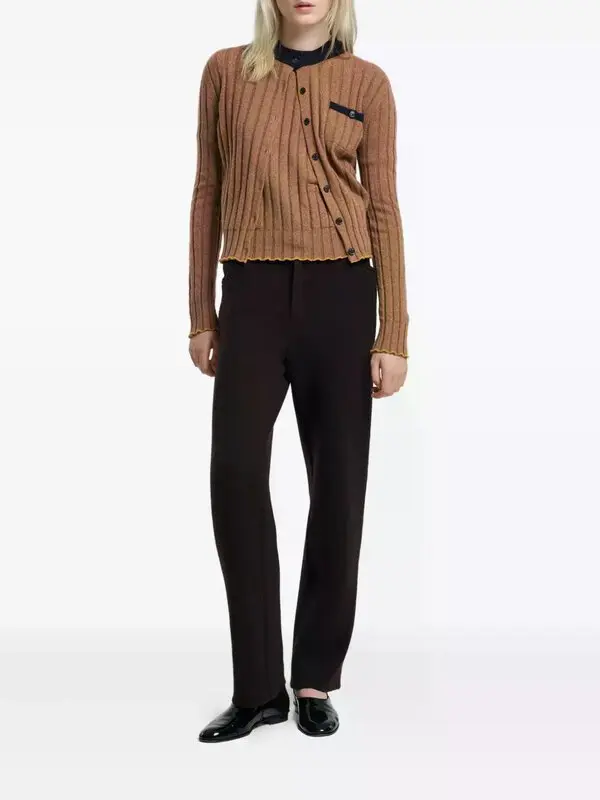 BARRIE Ribbed Cardigan With Contrast Trim