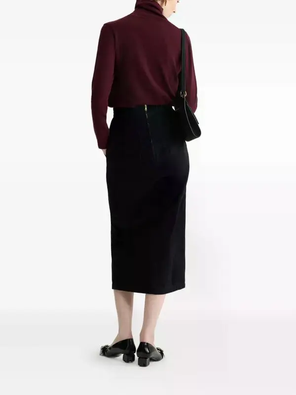 PATOU Jewel-waist Midi Skirt With Front Slit