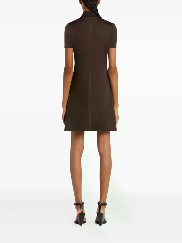 COURREGES Zip-up Short-sleeve Dress - Brown