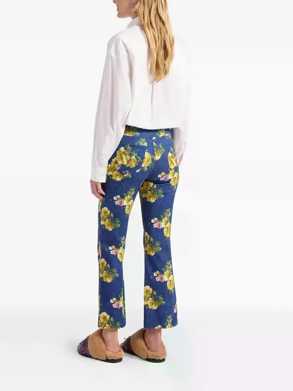 La DoubleJ Floral Print Flared Jeans