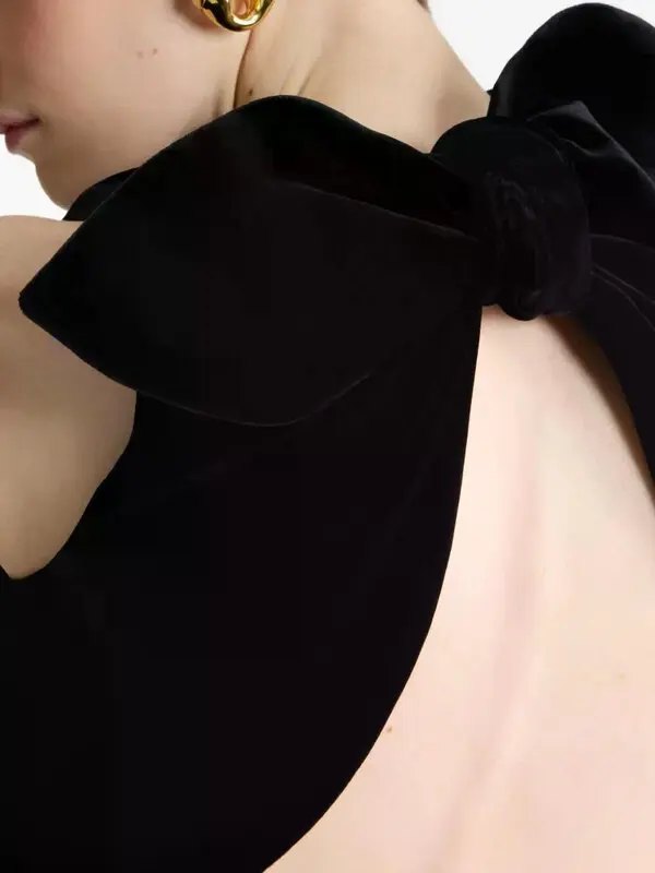 PATOU Sleeveless Velvet Top With Bow Detail