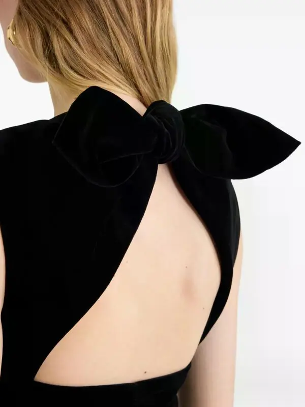 PATOU Velvet Bow Detail Mini Dress - Black
