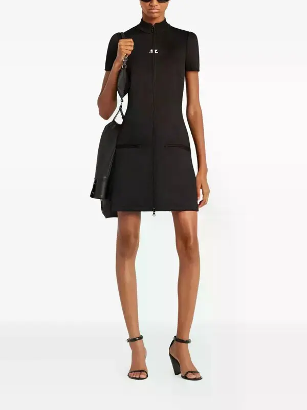 COURREGES Zip-front Short-sleeve Dress