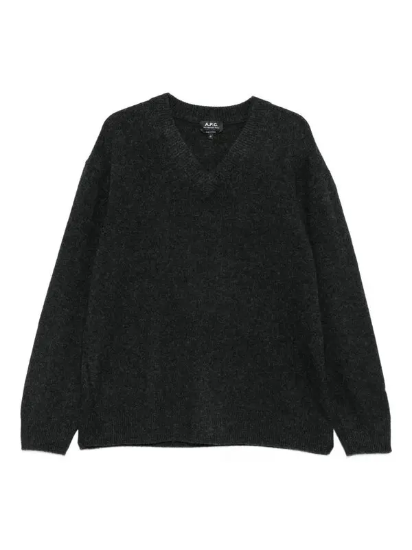A.p.c. V-neck Wool Sweater - Grey