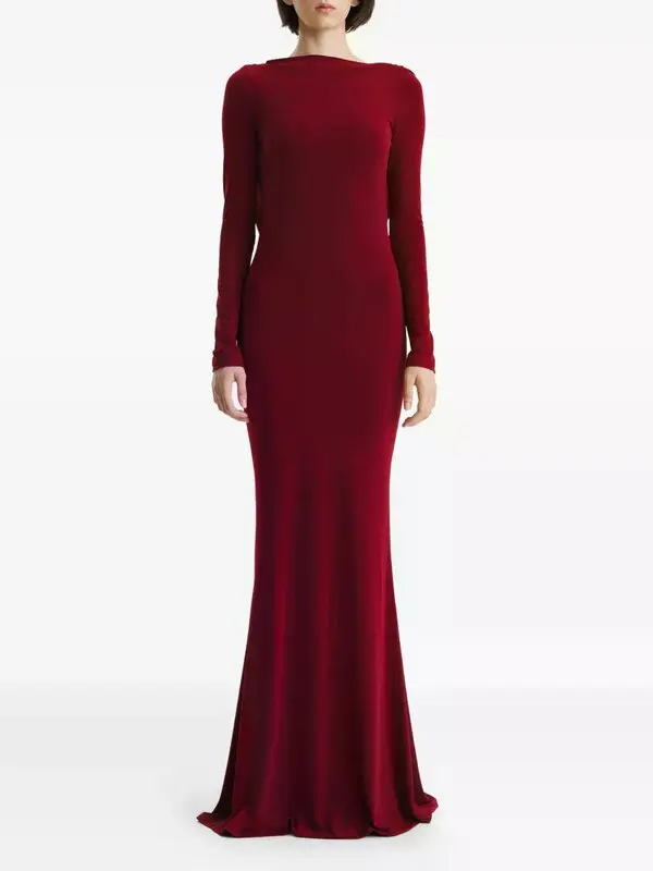 2310 STUDIO Cowl-back Maxi Dress - Red