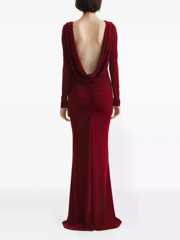 2310 STUDIO Burgundy Cowl Back Maxi Dress - Red