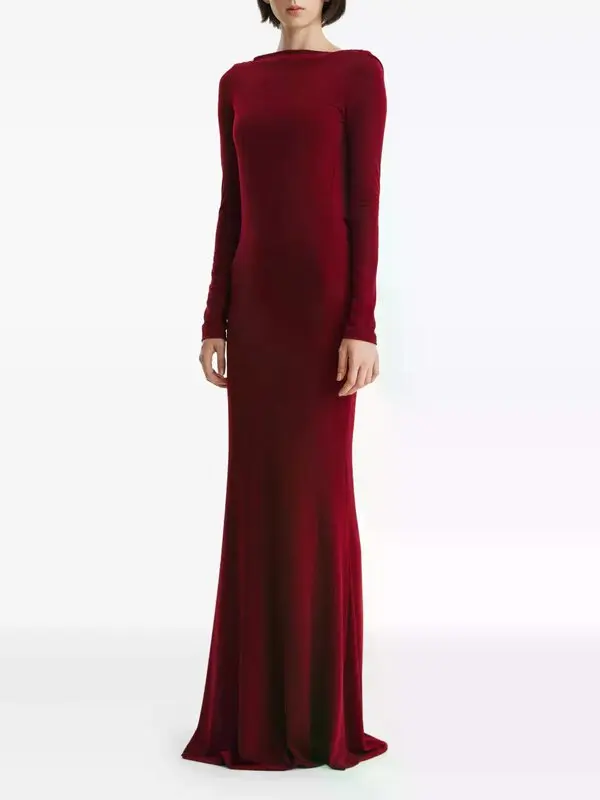 2310 STUDIO Burgundy Cowl Back Maxi Dress - Red