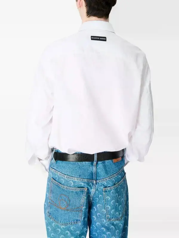 MARINE SERRE Logo-patch Cotton Shirt