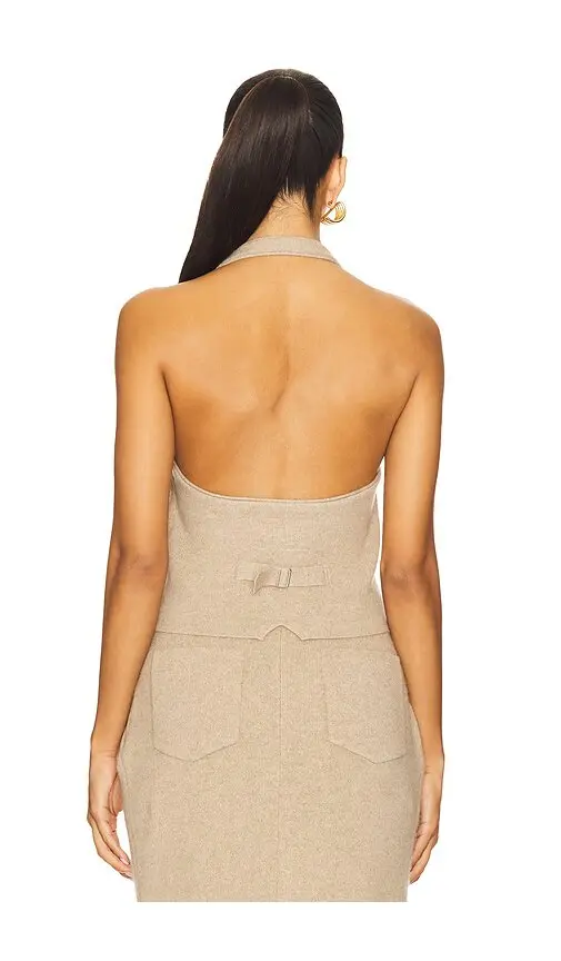 Guest In Residence Tailored Halter Vest - Taupe