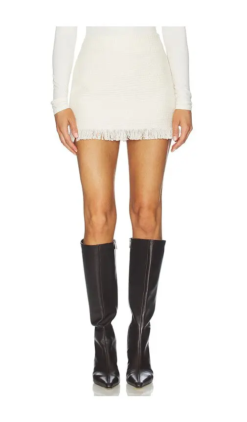 LOVERS AND FRIENDS Greta Tweed Mini Skirt - Cream