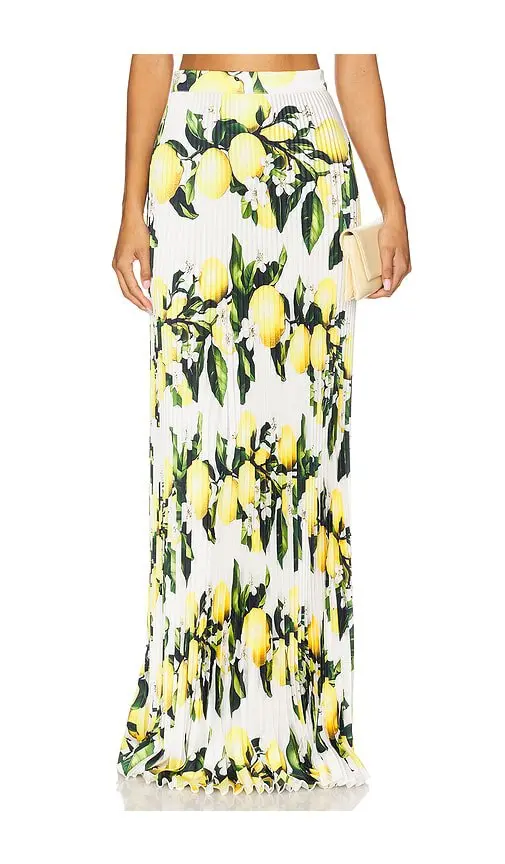 L'IDEE X Revolve Printed Pleated Maxi Skirt
