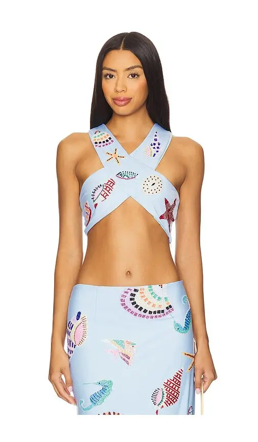 OCEANUS Hand Beaded Top
