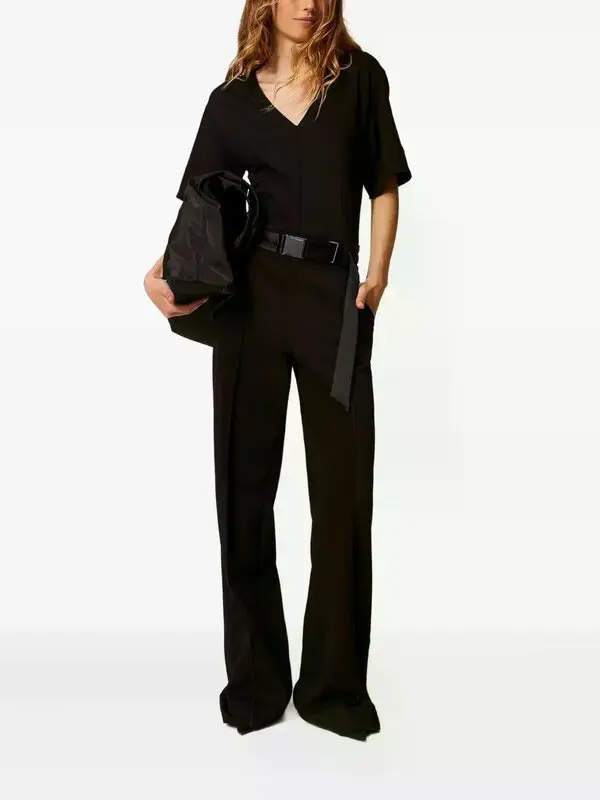 TWINSET Belted V-neck Jumpsuit