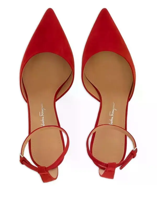 FERRAGAMO Suede Pumps With Buckle-fastening Ankle Strap