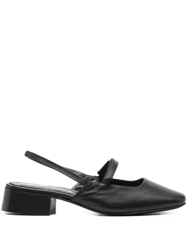 NICOLE SALDANA Poppy Slingback Block-heel Mules - Black