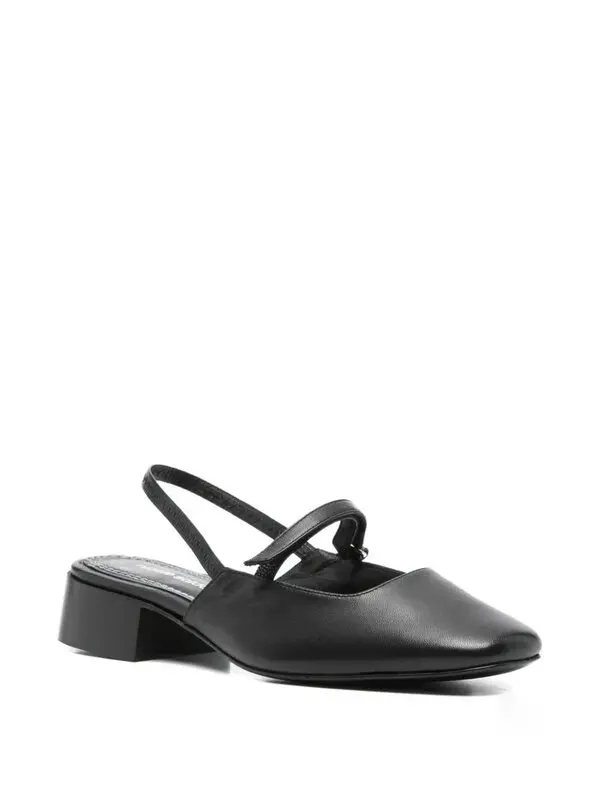 NICOLE SALDANA Poppy Slingback Block-heel Mules - Black