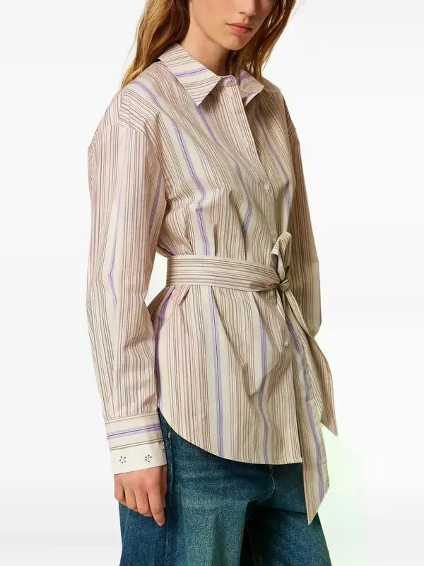 TWINSET Striped Shirt With Embellished Cuffs