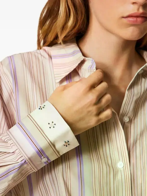 TWINSET Striped Shirt With Embellished Cuffs