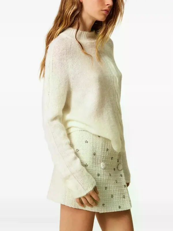 TWINSET Turtleneck Cable Knit Sweater