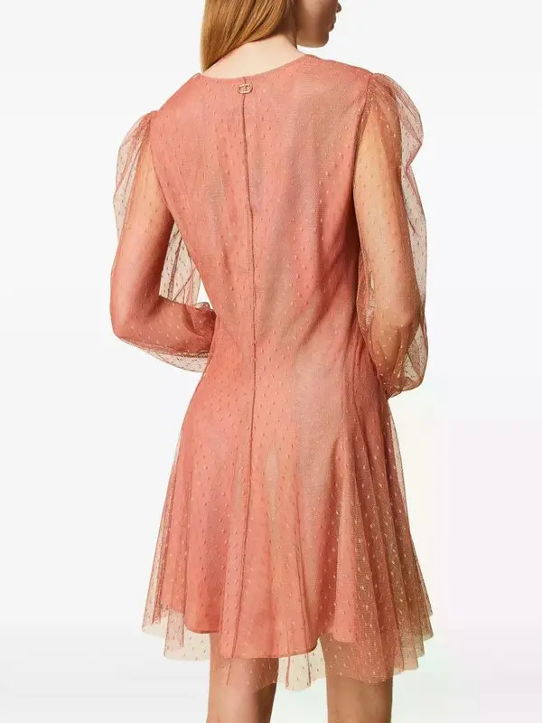 TWINSET Tulle Puff-sleeve Mini Dress