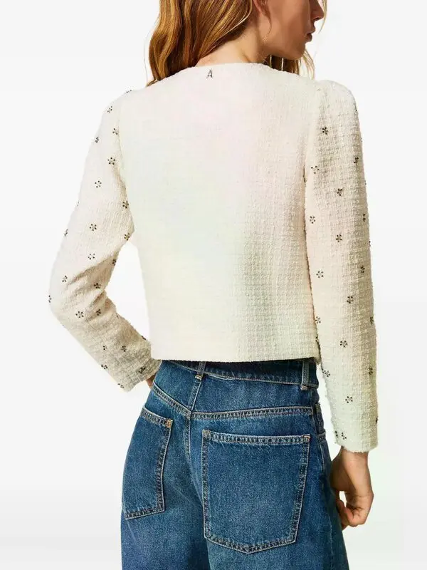 TWINSET Bouclé-texture Embellished Jacket