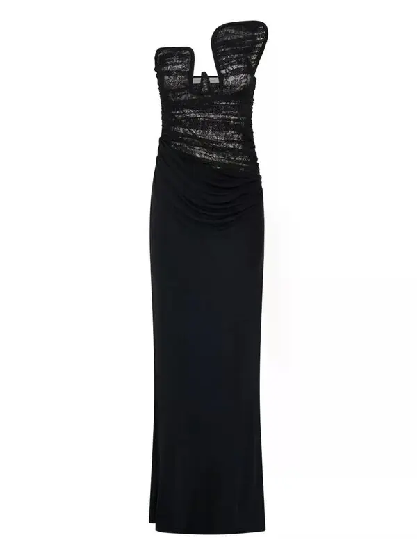 Christopher Esber Salacia Lace-panelled Maxi Gown - Black