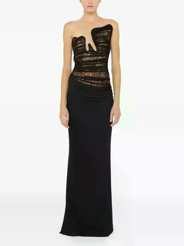 Christopher Esber Salacia Lace-panelled Maxi Gown - Black
