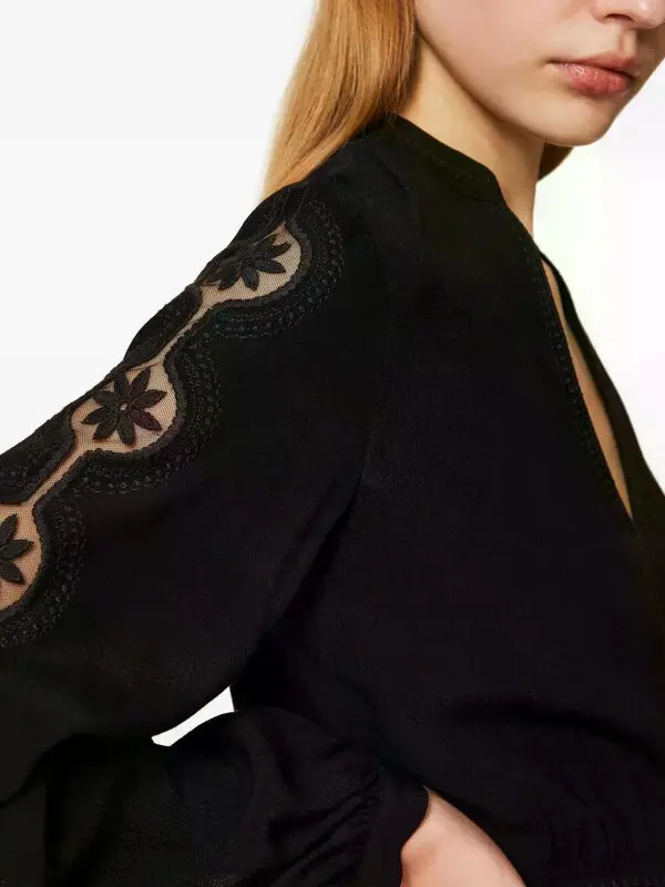 TWINSET Embroidered V-neck Mini Dress